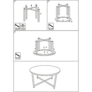AZL1 Life Concept Modern Round Coffee Table for Living Room, Sofa Center Table for Dining Room, Modern Marble Tabletop with Gold Metal Legs, Marble.