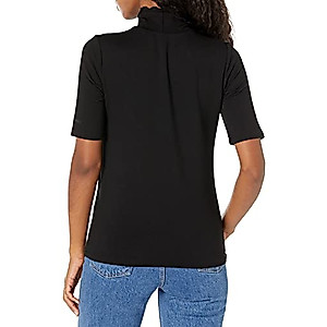 KARL LAGERFELD PARIS Women's Everyday 3/4 Sleeve Knit Top, Black, Large