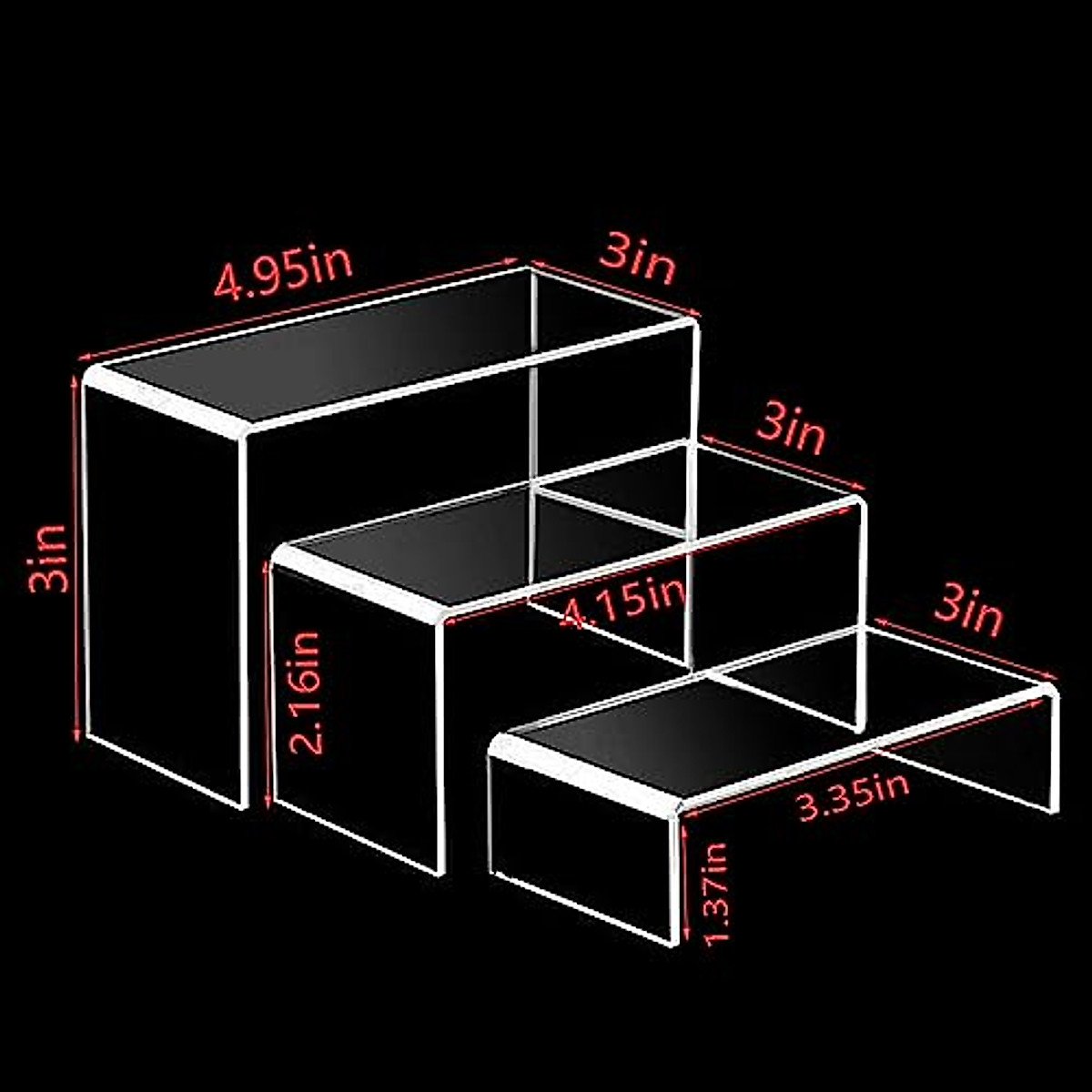 Acrylic Risers For Display,Rectangle Acrylic Risers Display Stand,6 Pc clear Acrylic Display Risers, For Food Parties Buffet Risers Puppet Collectible Display And Perfume Shelf Acrylic Organizers