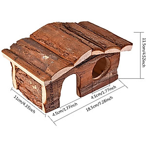 Hamster Chewing Toy Natural Wooden House Safe Hideout Hut for Mice Gerbils