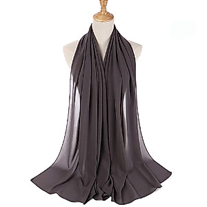 Txameru Hijab for Women Chiffon Hijab Scarfs for Women Shawl (Dark Grey)