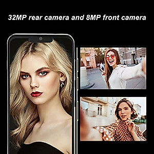 Dpofirs i13Pro Max 4G Smartphone for Android, 6.1 Inch IPS HD Screen Mobile Phone, 4GB+64GB Dual SIM Unlocked Cellphone, 5G Dual Band WiFi, 32MP+8MP Camera, Face ID, Fingerprint,4000mAh