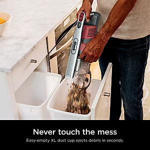 Shark WZ440H Vertex Ultra Lightweight Cordless Stick Vacuum with DuoClean PowerFins, Crevice Tool, Removable Handheld, MultiFLEX, 50 min Runtime, Silver/Red (Renewed)