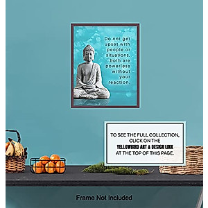 Buddha Decor - Zen Wall Art - Meditation Picture Print Home Decoration for Spa, Living Room, Yoga Studio, Bedroom - Inspirational New Age Quote Saying - Gift for Women, Buddhism Fan, Buddhist - 8x10