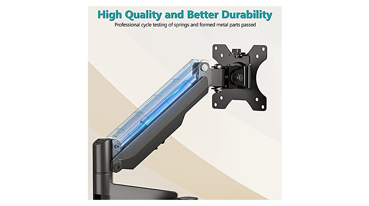 WALI Dual Monitor Mount - Fully Adjustable Gas Spring Arms for 32-Inch ...