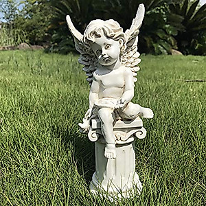 Gishima Cherub Statue Angel Statue Figurine Home Garden Decor Wings Angel Statue Sculpture Memorial Statue Indoor Outdoor Decoration
