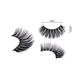 DYSILK Lashes False Eyelashes - Mink Lashes 5 Pairs 6D Faux Eyelash - Wispy Eyelashes Fluffy Strip Lashes Fake Eyelashes Reusable Lash Extension Kit | 15.5mm