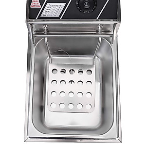 Winado 10QT Capacity Electric Deep Fryer with Baskets & Lids, 10L Countertop Stainless Steel Temperature Control Frying Machine, for Home & Commercial 2500W 60Hz 110V