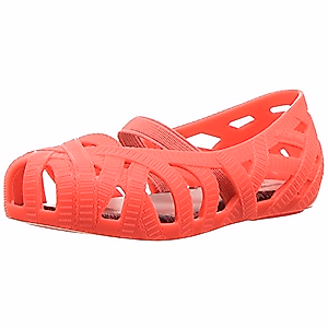 Mini Melissa Kids' Mini Jean + Jason Wu Ballet Flat, Neon Orange, 5 Regular US Toddler