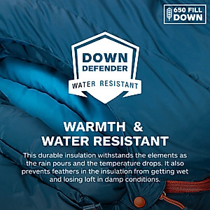 MARMOT Ironwood Mummy Sleeping Bag - 650 Fill Down, Lightweight, 30-Degree Rating, Bomber Green/Steel Onyx, Regular