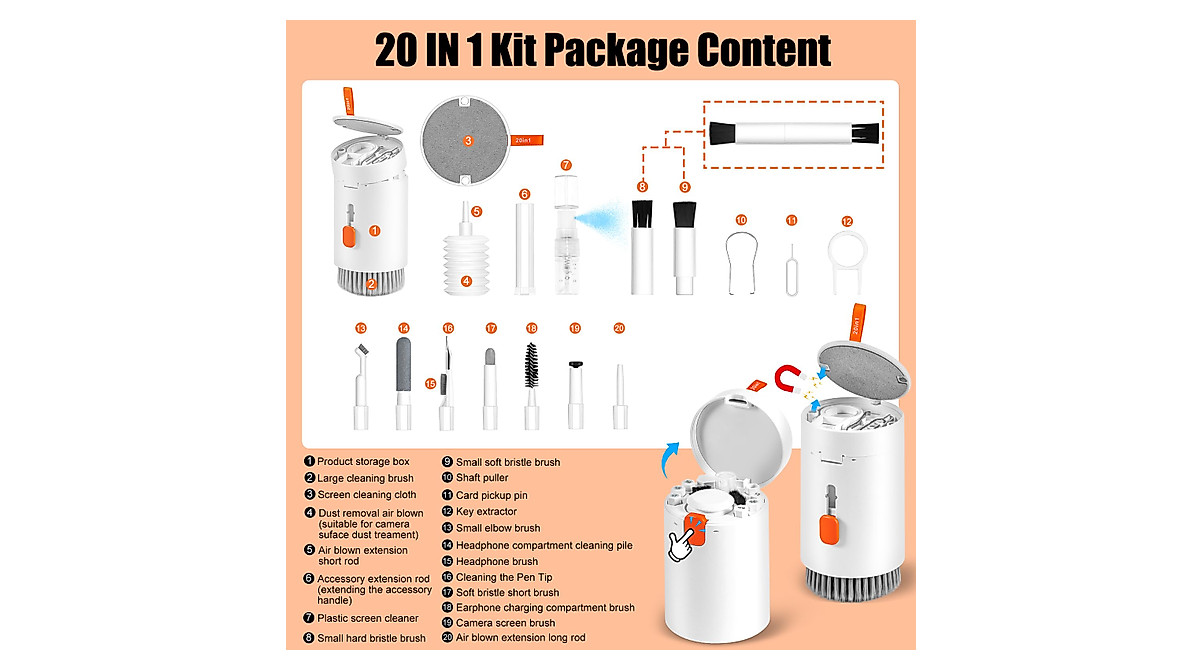 20-in-1 Electronic Device Cleaner Kit - Laptop, Phone & More