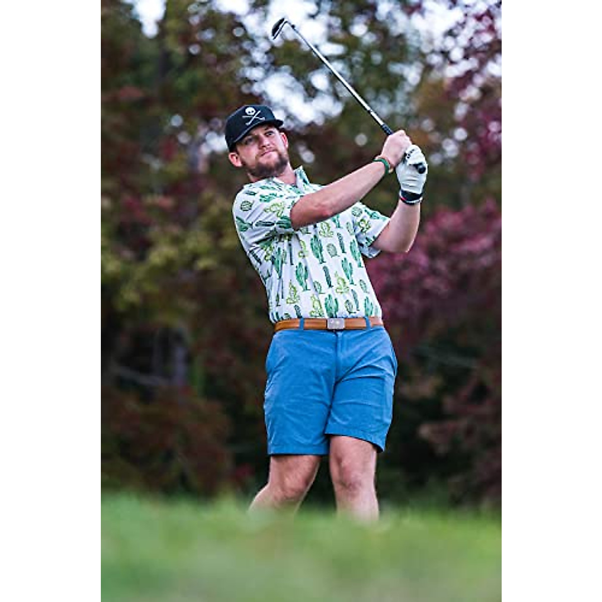 SHANKITGOLF Skull & Crossbones Golf Hat - Adjustable, Breathable, Snapback Trucker Hat - Funny Skull Cap, Perfect for Golfing, Hiking, Fishing, Running & Outdoor Activities (Black)