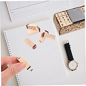 Toyvian 1 Set Diary Wooden Stamp Scrapbook Stamp Hand Account Stamp Decorative Wooden Rubber Stamp Letter Stamp Set Alphabet Stamps for Nativity Set for DIY Craft Stamp