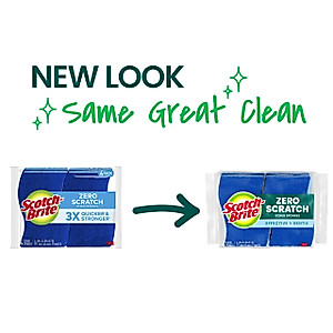 Scotch-Brite Non-Scratch Scrub Sponges, For Washing Dishes and Cleaning Kitchen, 3 Scrub Sponges