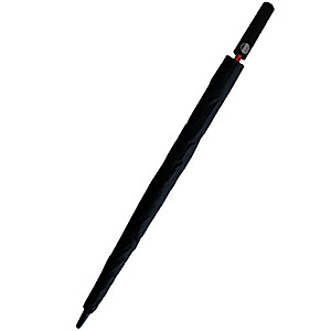 COLLAR AND CUFFS LONDON - 60MPH Windproof EXTRA STRONG - StormFighter Jumbo Umbrella - Striking Red Reinforced Fiberglass Frame - For 1 or 2 Persons - Auto Open - Non Slip Tyre Style Handle - Black