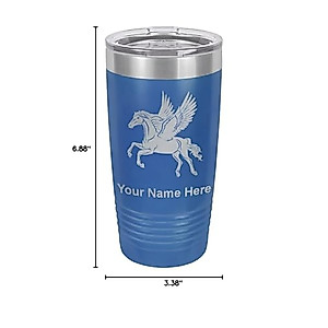 LaserGram 20oz Vacuum Insulated Tumbler Mug, Pegasus, Personalized Engraving Included (Dark Blue)