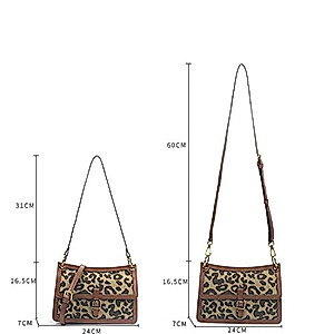 Leopard Print Purse Cheetah Crossbody Shoulder Bag Vegan Leather Handbag for Women