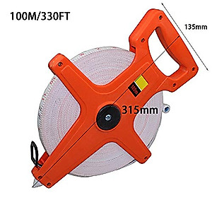 Open Reel Fiberglass Tape Measure Inch Metric Scale,330 Feet, 100 Meter,Construction Projects Handyman Landscaping (100 Meter)