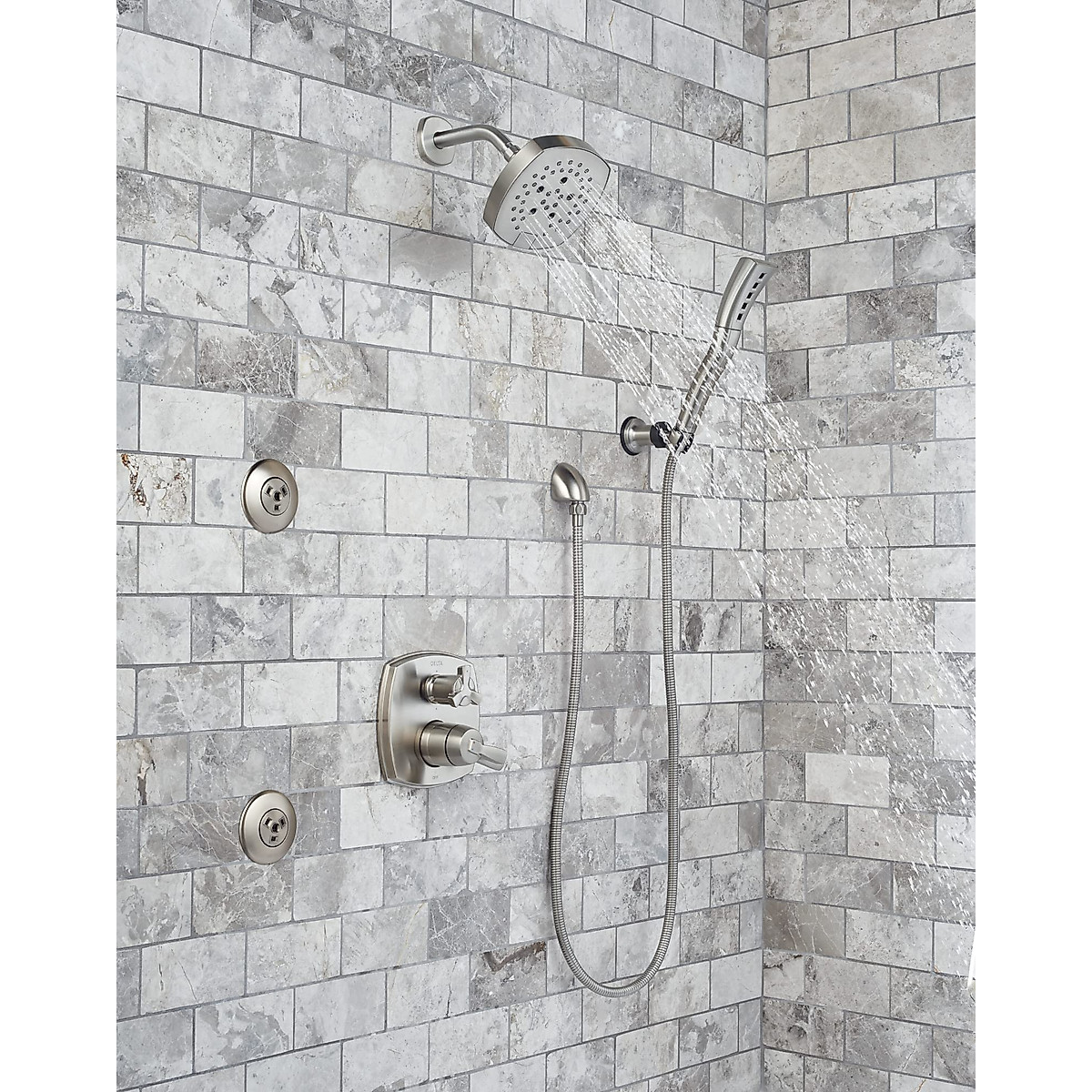 Delta Faucet Wall Supply Elbow for Hand Held Shower Brushed Nickel, Wall Union Water Supply, Wall Elbow for Hand Shower, Brushed Nickel Shower Wall Union, Lumicoat Stainless 50560-SS-PR