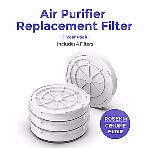 ROSEKM 1-Year Pack Air Purifier Replacement Filter for AP001R, True HEPA Filter, 4 Pack