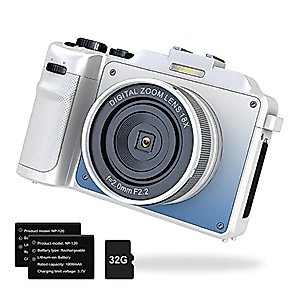BooHAN Digital Camera,UHD 4K&48MP Video Camera for Photography,Vlogging Youtube,Auto-Focus,18X Zoom,Dual Cameras, Multi-Filters,Travel Portable Beginners,Adults,Teens,Kids-White,(X9)