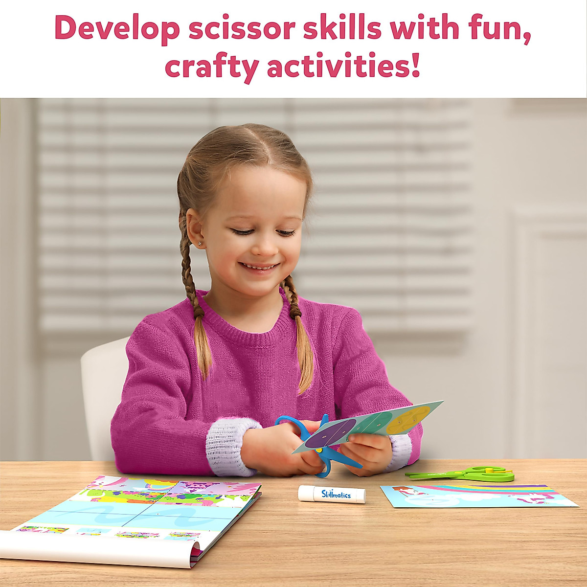 Skillmatics Art & Craft Kit - Snip, Snip Unicorns & Princesses, Practice Scissor Skills with Activity Book, Gifts for Toddlers, Girls & Boys Ages 3, 4, 5, 6, 7