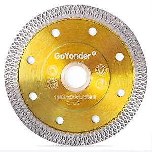 GoYonder 4 Inch Diamond Saw Blade,Super Thin Diamond Saw Blade for Cutting Ceramic Porcelain Tile Granite Marble Suitable for Angle Grinders with 7/8" or 5/8" Arbor 5 PCS