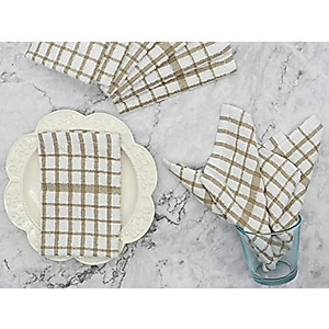 HFGBLG Cotton Dish Towels for Kitchen Wash Cloths Terry Dish Cloths, Set of 8, Light and Soft Cleaning Rags Kitchen Hand Towels, 13 Inch x 13 Inch (Brown-Dish Cloths