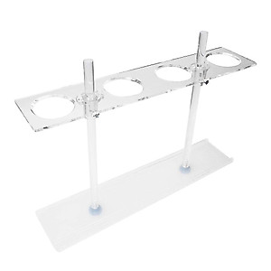 GLOGLOW Funnel Stand, 4 Holes Glass Funnel Stand Organic Glass Funnel Support Adjustable Height Funnel Holder Test Tube Rack Laboratory Accessory Funnel Rack Lab Fix Supplies