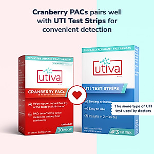Utiva Cranberry PACs – Clinically Studied Ingredients 36mg PACs Extract - UTI Prevention for Women - Urinary Tract Health – Cranberry Supplement Pills for Bladder Health, 30 Vegi Capsules