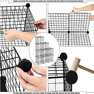 C&AHOME Wire Cube Storage, 9-Cube Organizer Metal, Wire C Grids Storage, Storage Bins Shelf, Modular Bookshelf, Closet Cabinet Ideal for Home, Living Room, Office 36.6”L x 12.4”W x 48.4”H Black