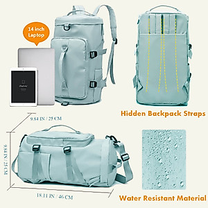 Gym Bags for Women Backpack Sport Duffle Bag with Shoe Compartment and Wet Pocket 30L Travel Bag Weekender Bag Overnight Bags