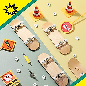 Zhehao 8 Pcs Fingerboard Bearing Wheels Standard Fingerboard Tool Fingerboard CNC Lathed Bearing Fingerboard Screwdriver and 2 Pcs Nut Driver for 34 mm Wide Decks Finger Skateboard Trucks (White)