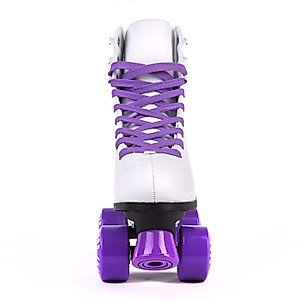 Skate Gear Extra Support Quad Roller Skates for Kids and Adults (Purple, Women's 7 / Youth 6 / Men's 6)