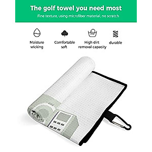 Laundry Golf Towel for Golf Bag Microfiber Waffle Golf Towels for Women Men Absorbent Quick Dry Golf Towels Golf Gifts for Husband Boyfriend Dad 24x16in, Green Washing Machine with Word Wash