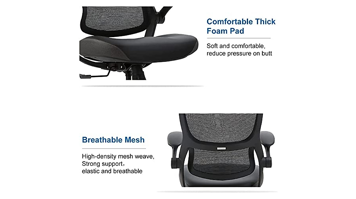 Ergonomic Office Chair with Lumbar Support & Adjustable Arms
