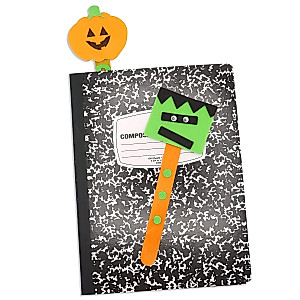 4E's Novelty Halloween Bookmark Craft for Kids 2024-12 Pack Bulk Kids Halloween Crafts Ages 4-8, 8-12 Halloween Activities for Kids Classroom Halloween Bookmarks, DIY Foam Halloween Craft Kit