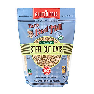 Bob's Red Mill Gluten Free Organic Steel Cut Oats, 24 Ounce (Pack of 4)