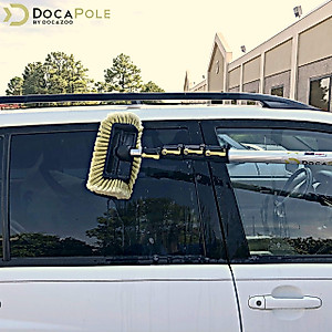 DOCA Car Wash Brush with Long Handle - Outdoor Broom for House, Deck, Patio - Soft Brush, Car Wash Brush (6+ Ft Reach)