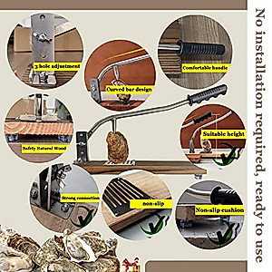 EGMOR Oyster Shucker Machine, Oyster Shucking Clam Shucker Opener Tool for Grilling Seafood Shucking Machine Free Of Charge Seafood Gloves And Knife Set-Upgrade, Silver, 18x5.9x4.7