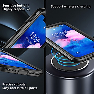 Eonfine for iPhone X Case,for iPhone Xs Case, Built-in Screen Protector Full Body Protection Heavy Duty Shockproof Rugged Cover Skin for iPhone X/Xs 5.8inch (Black/Clear)