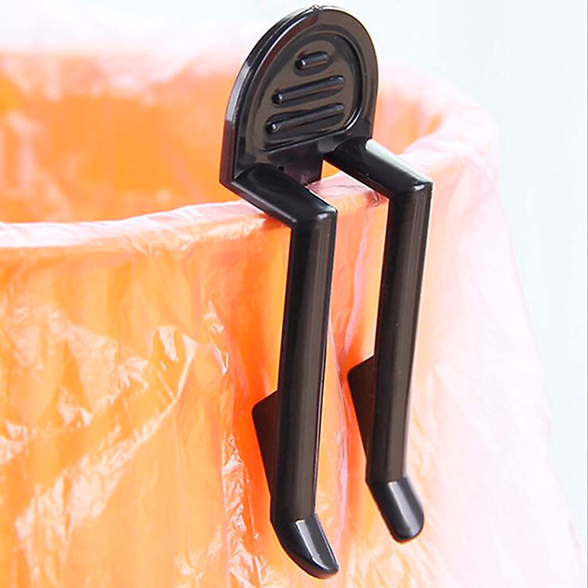 AKOAK 10 Pcs Trash Can Clip Trash Bag Fixer Increase Anti-Skid Black Plastic Paper Tube Fixer Bracket Household Articles