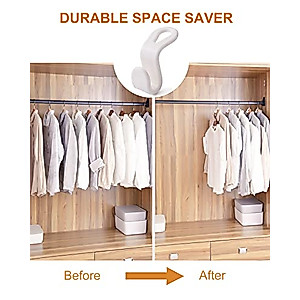 Venupple Clothes Hanger Connector Hooks, 50PCS Plastic Hanger Extenders for Clothes, Heavy Duty Cascading Connection Hooks Space Saving Organizer for Closet, Wardrobe, White