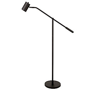 Willis Pharmacy Floor Lamp with Metal Shade in Blackened Bronze/Blackened Bronze