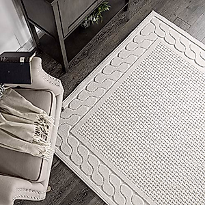 My Texas House by Orian Indoor/Outdoor Picket Fences Area Rug, 5'2" x 7'6", Natural