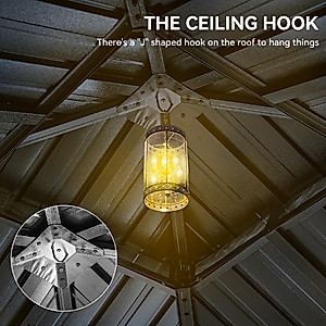 YITAHOME 10x10ft Gazebo Double Roof Canopy with Netting and Curtains, Outdoor Gazebo 2-Tier Hardtop Galvanized Iron Aluminum Frame Garden Tent for Patio, Backyard, Deck and Lawns