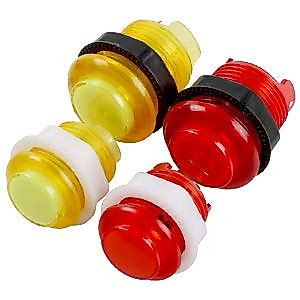 Easyget 2 Player LED Illuminated Arcade Game DIY Parts Kit for USB MAME & Raspberry Pi RetroPie Cabinet DIY Color: Red + Yellow