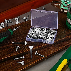 Peryiter White Screws Self Tapping Screws for Metal White Thread Truss Head Screws 8 Fast Self Drilling Screw Sheet Metal Screws for Wire Lath to Metal Studs, Wood Work Screw, 4 Sizes (160 Pcs)