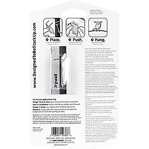 HIGH & MIGHTY 515300 Picture Hanger Set, Easy Tool-Free Dry Wall Art Hangers for Artwork, Photos, and Mirrors, Holds up to 20lbs, 2 pack, Steel