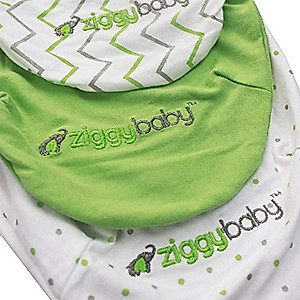 Ziggy Baby Swaddle Blanket Wrap Set Chevron, Dot, Solid, Grey/Green/White, 3 Pack